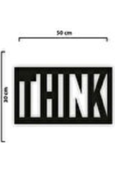 Ahşap Lazer Kesim Duvar Dekoru Thınk 50 x 30 cm Ahşap Lazer Kesim Duvar Dekoru Thınk 50 x 30 cm