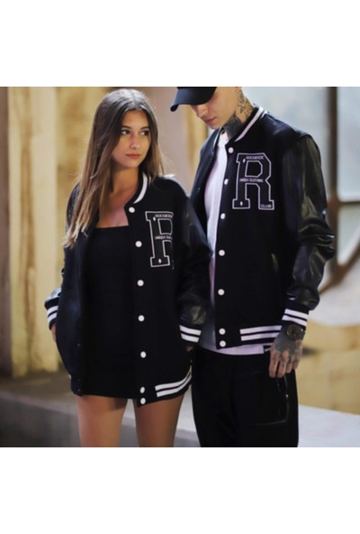 D Mores Style Muddy Moda Kolej Ceket R Baskılı D Mores Style Muddy Moda Kolej Ceket R Baskılı