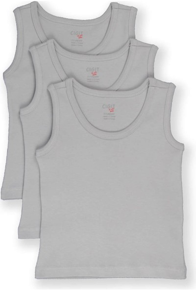 Cigit Üçlü Erkek Atlet Set 2-9 Yaş Gri Cigit Üçlü Erkek Atlet Set 2-9 Yaş Gri