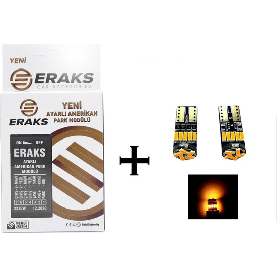 Eraks Ayarlı Amerikan Park Modülü ve T10 Turuncu Canbus LED Fiyatı