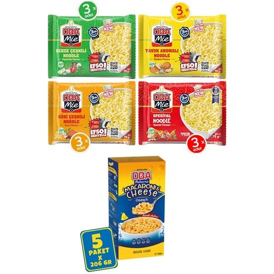Oba 5’li Macaroni And Cheese (Mac & Cheese) + 12’li Obamie Fiyatı