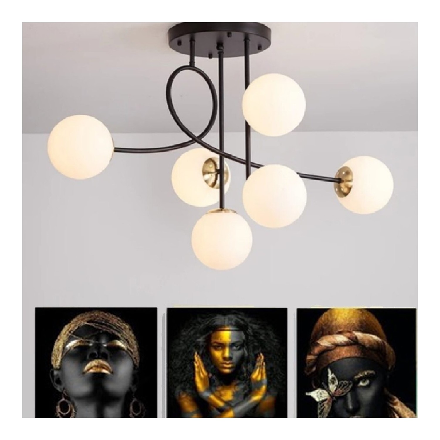 Lambadar Pare Model Modern Spor Siyah 6'lı Glop Beyaz Camlı Fiyatı