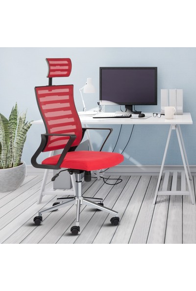 Asbir Rigel Capri Başlıklı Kırmızı Ev Ofis Koltuğu Çalışma Koltuğu Asbir Rigel Capri Başlıklı Kırmızı Ev Ofis Koltuğu Çalışma Koltuğu