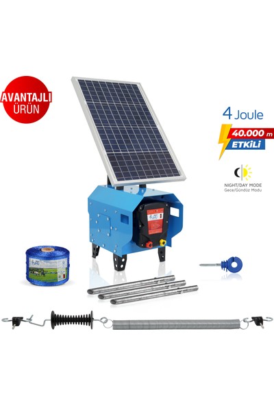 Puhu Compact Güneş Enerjili Elektrikli Çit Sistemi (4 JOULE=40.000 M)(Kuruluma Hazır Set) Puhu Compact Güneş Enerjili Elektrikli Çit Sistemi (4 JOULE=40.000 M)(Kuruluma Hazır Set)