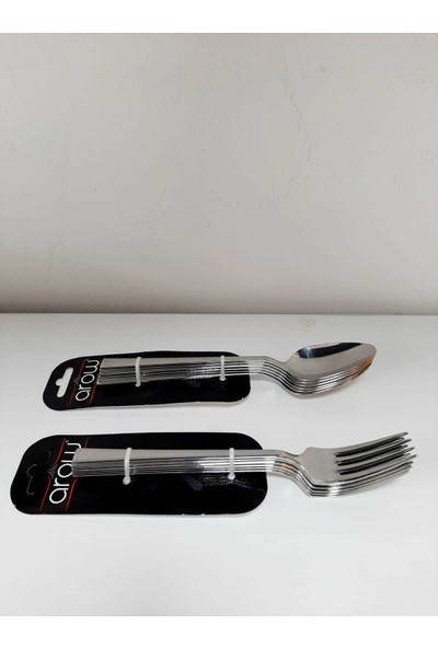 Arow Paslanmaz 6'lı Yemek Çatalı ve 6'lı Yemek Kaşığı Arow Paslanmaz 6'lı Yemek Çatalı ve 6'lı Yemek Kaşığı