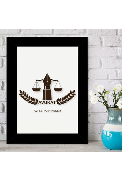 Kişiye Özel Avukat Tasarımlı Çerçeveli Pano