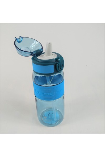 Uzspace Tritan Pipetli Su Matarası 440ML 4105 Mavi Uzspace Tritan Pipetli Su Matarası 440ML 4105 Mavi