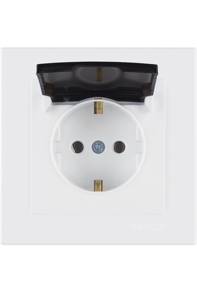 Nilson Alegra Beyaz Kapaklı Topraklı Priz