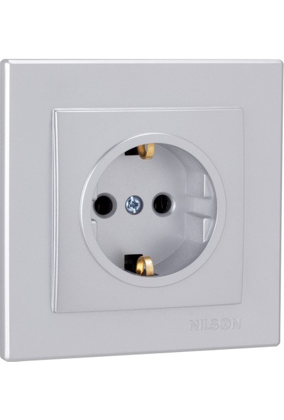 Nilson Alegra Gümüş Topraklı Priz