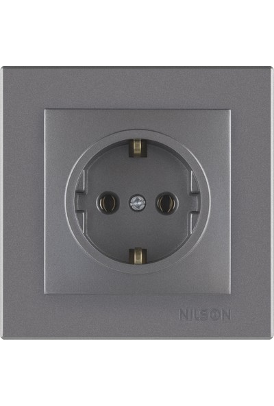 Nilson Alegra Füme Topraklı Priz