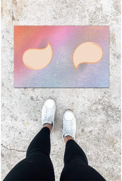 Daha Yok Mu Dijital Baskı Mavi Damla Desen Kapı Önü Paspası K-1036