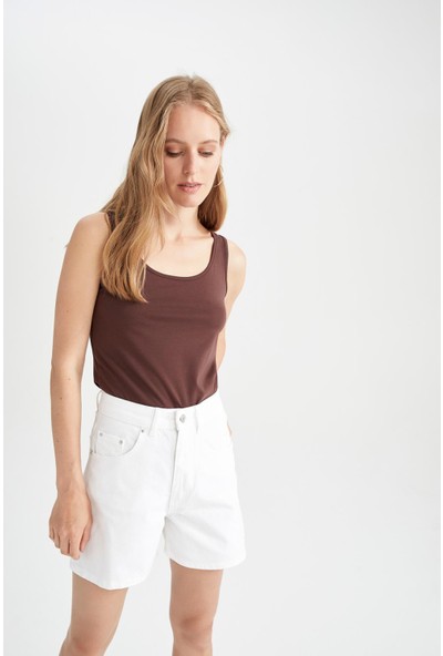 DeFacto Slim Fit Bisiklet Yaka Pamuklu Atlet I1059AZ22SM