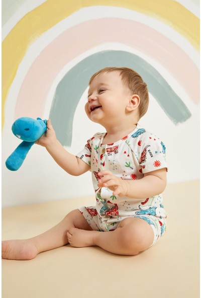 DeFacto Erkek Bebek Hayvan Desenli Yeni Doğan Regular Fit Kısa Kollu Tulum X8698A222SM DeFacto Erkek Bebek Hayvan Desenli Yeni Doğan Regular Fit Kısa Kollu Tulum X8698A222SM