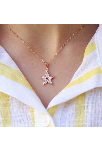 Takı Boom Beyaz Taşlı Yıldız Gümüş Kolye Takı Boom Beyaz Taşlı Yıldız Gümüş Kolye