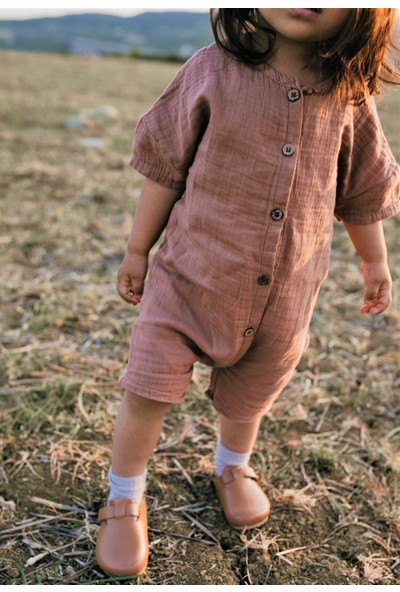 Cigit Düşük Omuz Şort Tulum 0-3 Yaş Kahve Cigit Düşük Omuz Şort Tulum 0-3 Yaş Kahve