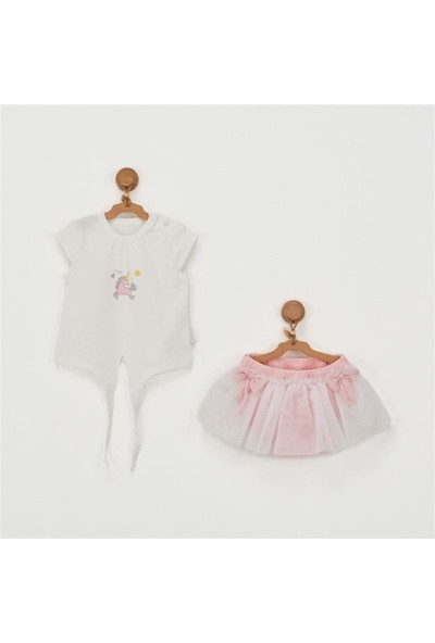 Andywawa Ecru Kız Bebek Takım - Andywawa - Ecru - 3-6 Ay - AC22718-ECRU-3-6 Ay