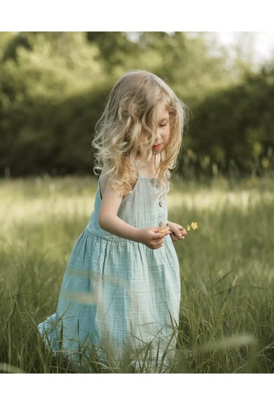 Cigit Askılı Müslin Elbise 1-7 Yaş Mint Yeşil Cigit Askılı Müslin Elbise 1-7 Yaş Mint Yeşil