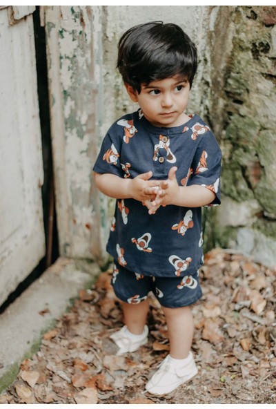 Kaplan Desenli Takım 2-8 Yaş Lacivert