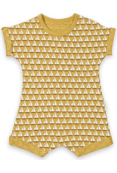 Cigit Sıralı Yelken Bskılı Erkek Tulum 0-3 Yaş Hardal Sarı