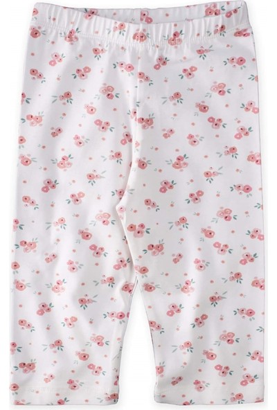 Cigit Desenli Kısa Tay 1-4 Yaş Ekru Çiçekli