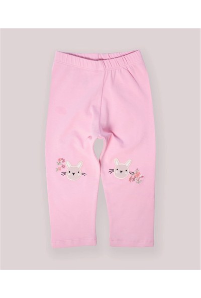 Cigit Tavşan Nakışlı Tayt 1-8 Yaş Pembe