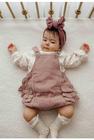 Cigit Askılı Yanları Fırfırlı Zıbın 0-2 Yaş Bakır