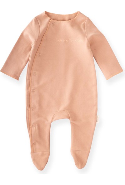 Cigit Rain And Sunshıne Nakışlı Ayaklı Tulum 0-1 Yaş Pembe