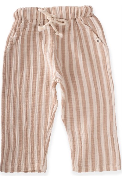 Cigit Müslin Pantolon 1-7 Yaş Kahve Çizgili