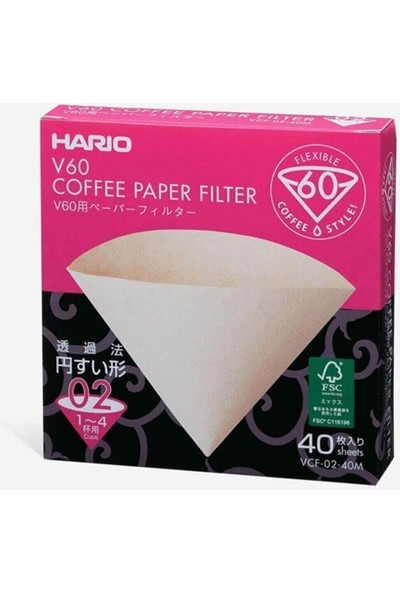 Hario V60 02 Kutulu Filtre Kağıdı 100 Adet Hario V60 02 Kutulu Filtre Kağıdı 100 Adet