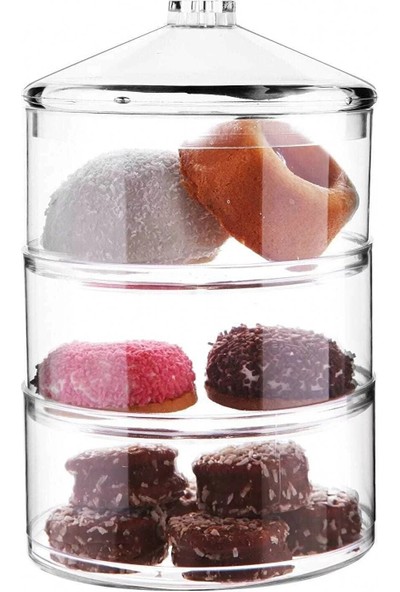 Kelebekli Akrilik Lüx 3 Katlı Saklama Kabı Kelebekli Akrilik Lüx 3 Katlı Saklama Kabı