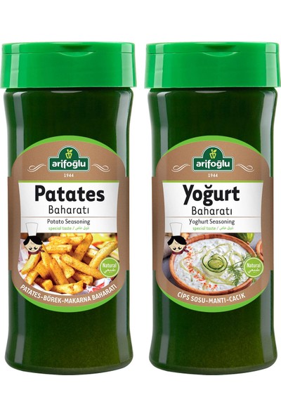 Arifoğlu Yoğurt Baharatı Pet 130 gr + Arifoğlu Patates Baharatı Pet 230 gr 2'li Arifoğlu Yoğurt Baharatı Pet 130 gr + Arifoğlu Patates Baharatı Pet 230 gr 2'li