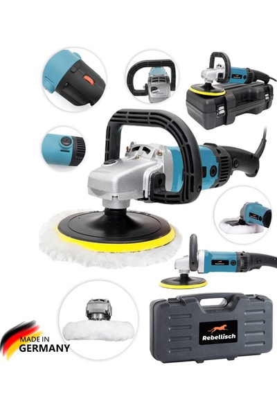 Rebellisch Germany Polishing Sanding Series Profesyonel 5400W 180MM 6 Kademe Devir Ayarlı Zımpara Pasta Cila ve Polisaj Makinesi Rebellisch Germany Polishing Sanding Series Profesyonel 5400W 180MM 6 Kademe Devir Ayarlı Zımpara Pasta Cila ve Polisaj Makinesi