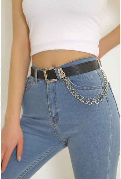 Modaymış Zincir Aksesuarlı Kemer Siyah - 6785.1140.