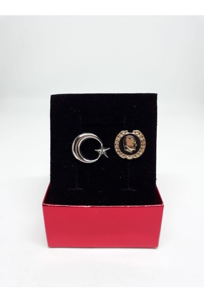 Asperas Grup Ikili Ay Yıldız ve Atatürk Yaka Rozeti