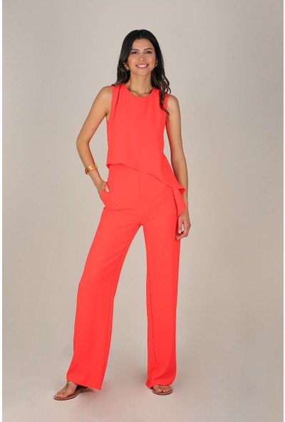 Spazio Alcino Yuvarlak Yaka Abiye Tulum