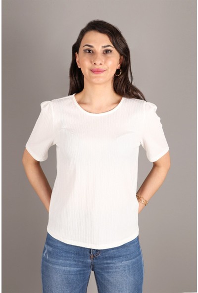 Kadın Karpuz Kol Beyaz Bluz