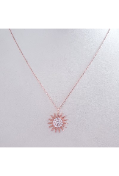 Magrib 925 Ayar Gümüş Güneş Model Kadın Kolye