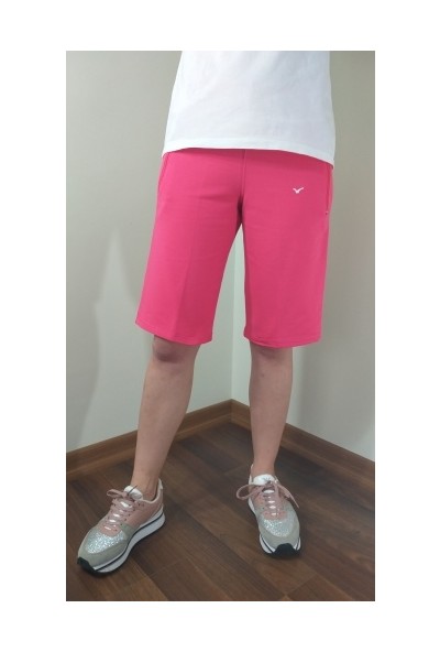 Anger Kadın Yüksek Bel Pamuklu Fermuarlı Uzun Şort