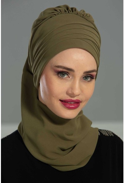 Moda Çizgi Çapraz Dikim Fularlı Tasarım Şifon Hazır Türban Moda Çizgi Çapraz Dikim Fularlı Tasarım Şifon Hazır Türban