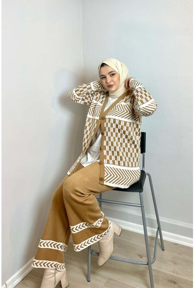 Mood Store Geometrik Desen Triko Takım Mood Store Geometrik Desen Triko Takım