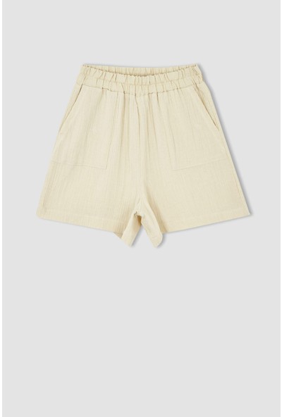 DeFacto Regular Fit Cepli Müslin Şort Y0996AZ22SM