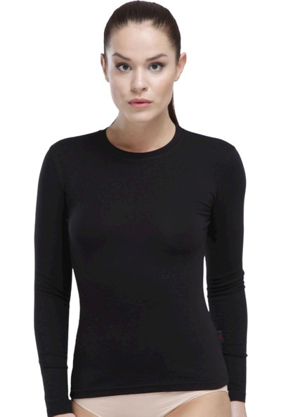 Malabadi Kadın Uzun Kollu Bisiklet Yaka Modal Body 182 | Siyah Malabadi Kadın Uzun Kollu Bisiklet Yaka Modal Body 182 | Siyah