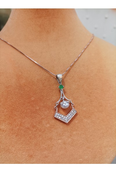 Firuze Gümüş Inci Gümüş Kolye Firuze Gümüş Inci Gümüş Kolye