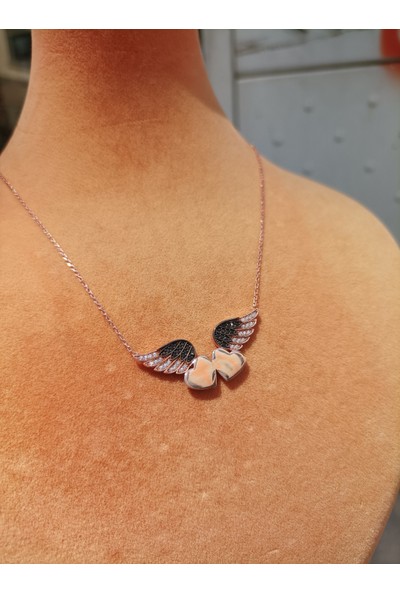 Firuze Gümüş Melek Kanadı Gümüş Kolye Firuze Gümüş Melek Kanadı Gümüş Kolye