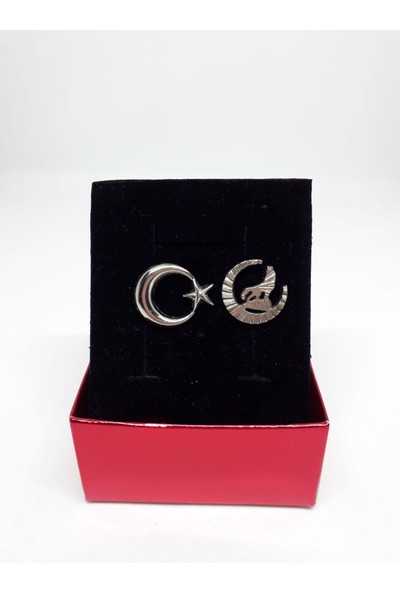 Asperas Grup Ikili Ay Yıldız ve Kurt Yaka Rozeti