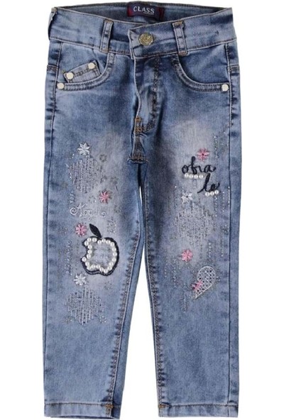 Başak Çocuk Giyim 124769 Kız Likralı Kot Pantolon 8/12 Yaş - Mavi - 10-11 Yaş