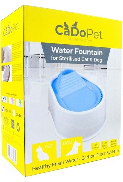 Cadopet Su Pınarı 23x10x11 cm Otomatik Kartuşlu Hazneli Mavi