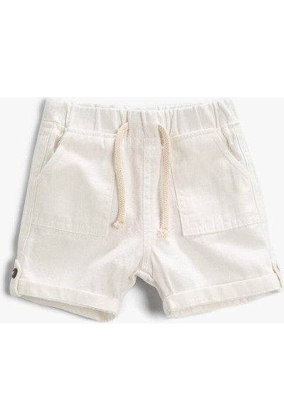 Koton Şort Beli Bağlamalı Pamuklu Cepli