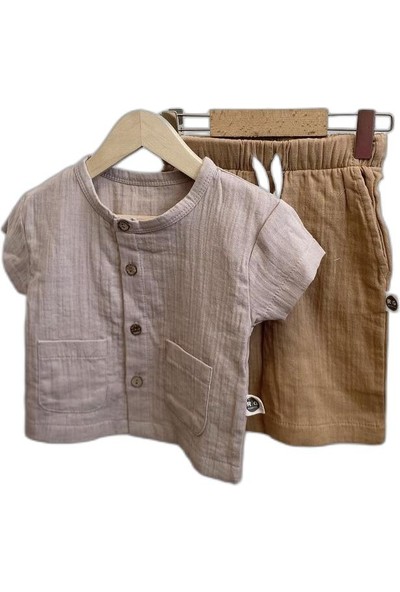 Honeykids Erkek Çocuk Gömlek Şort Takımı