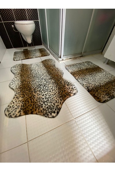 Alper Başhelvacı Leopar Desen Post Peluş 3 Paspaslı Klozet Takımı 3'Lü Set – 70 x 100 cm Post + 50 x 70 cm + 50 x 70 cm Alper Başhelvacı Leopar Desen Post Peluş 3 Paspaslı Klozet Takımı 3'Lü Set – 70 x 100 cm Post + 50 x 70 cm + 50 x 70 cm